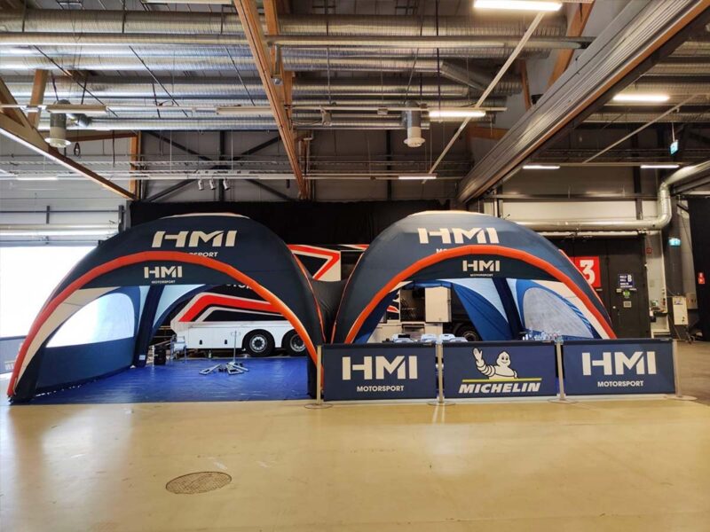 Inflatable garage tents for rallies and other races | AXION